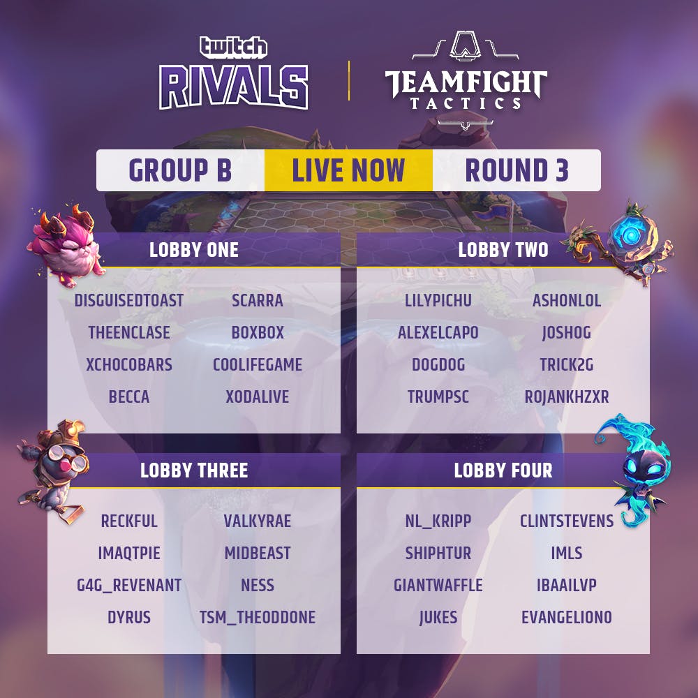 ตารางการรับชมถ่ายทอดสด Twtich Rivals : Teamfight Tagtics | 4Gamers Thailand