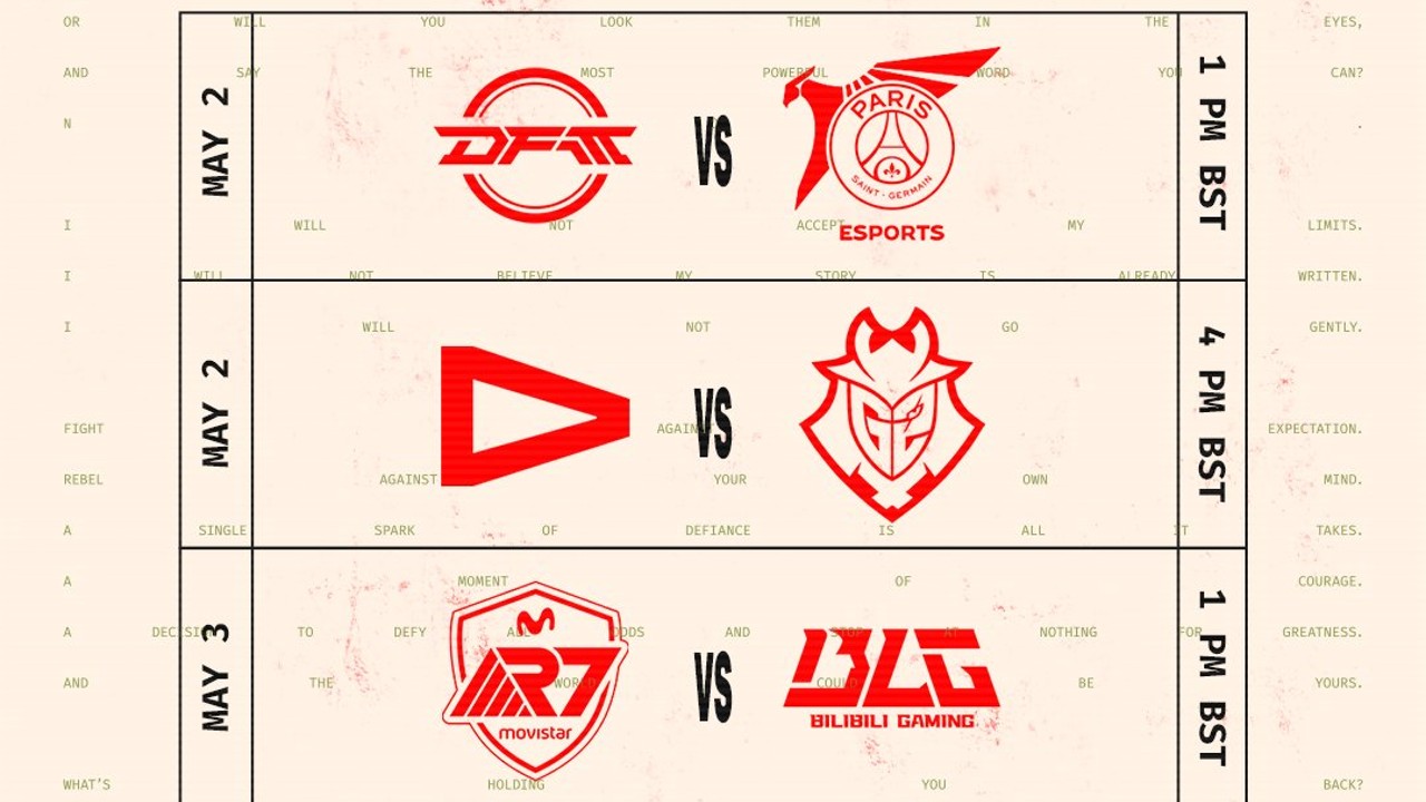 《英雄聯盟》MSI賽程出爐PSG首週迎戰DFM，大楷信心喊話 | 4Gamers