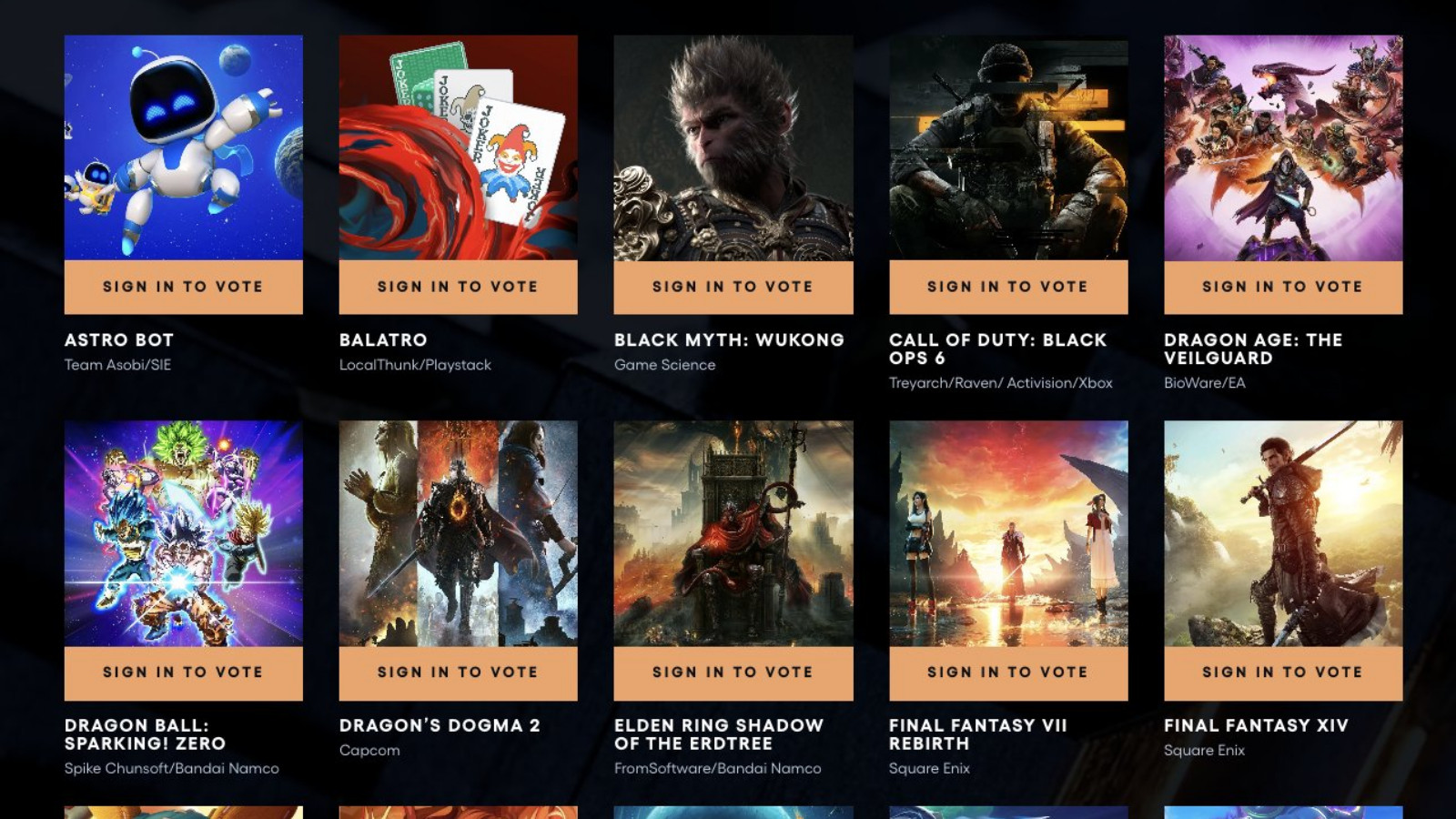 TGA「玩家之聲」投票開始，由玩家選出你心目中的最佳遊戲 | 4Gamers