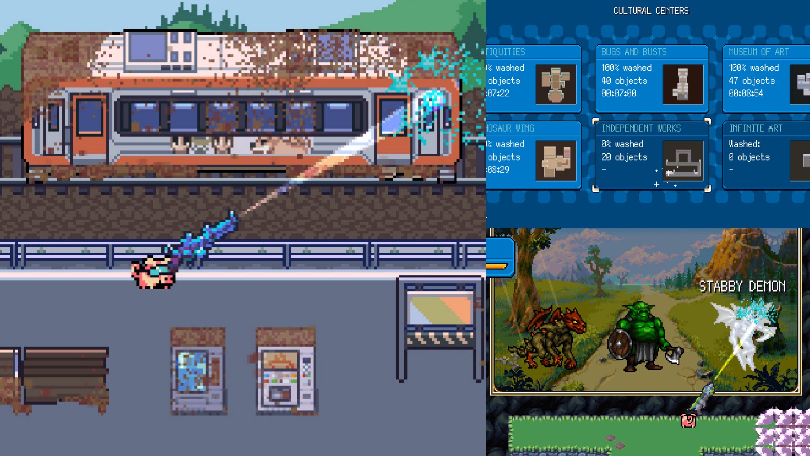 Steam高壓清洗模擬但是像素版《Pixel Washer》發表，用神奇魔法水槍沖洗被便便覆蓋的世界 | 4Gamers