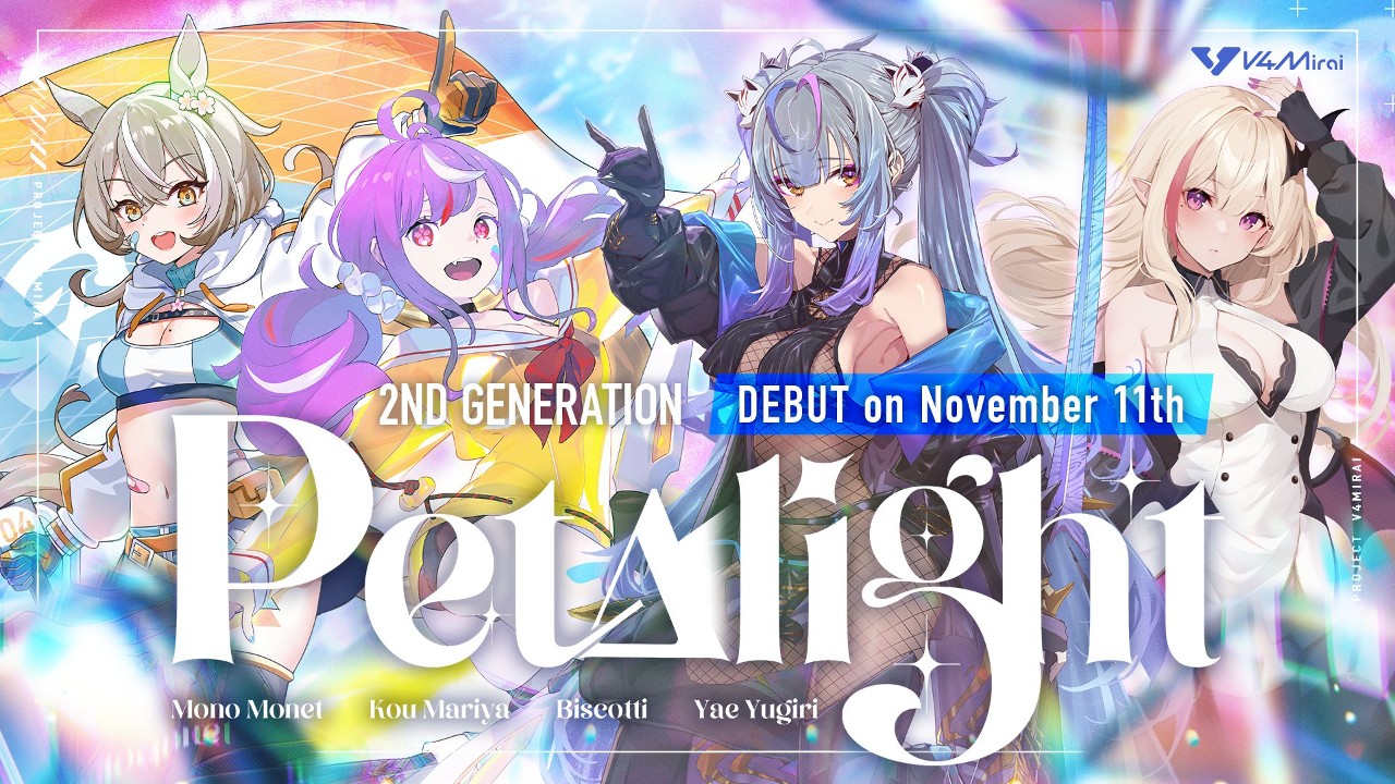 英語VTuber計劃V4Mirai二期生Petalight四名成員亮相 | 4Gamers