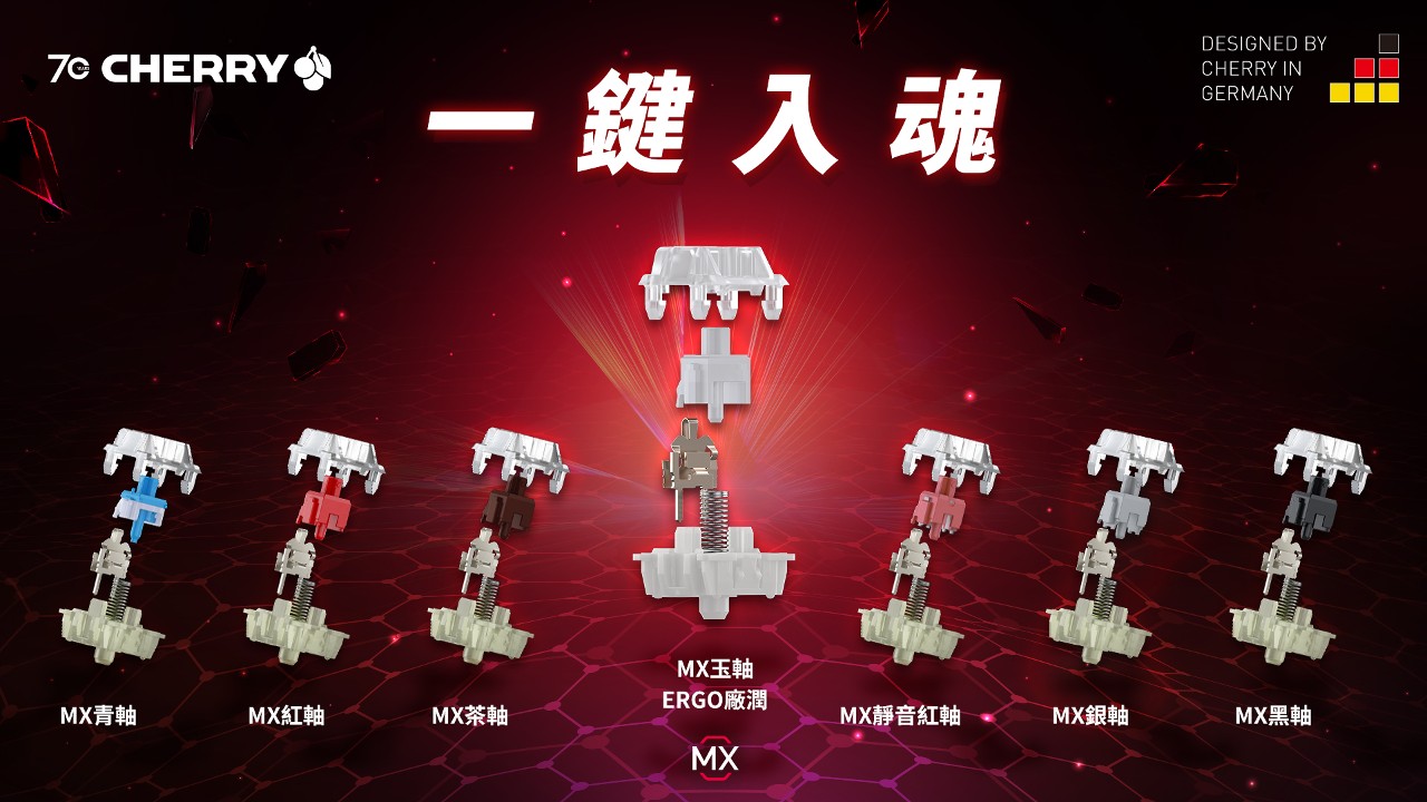 CHERRY 70周年推新軸體「ERGO玉軸」，KC 200 MX懸浮式機械式電競鍵盤率先採用 | 4Gamers