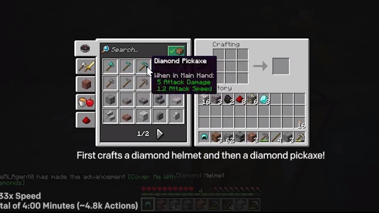 OpenAI machine learning to play Minecraft successfully made a diamond ...