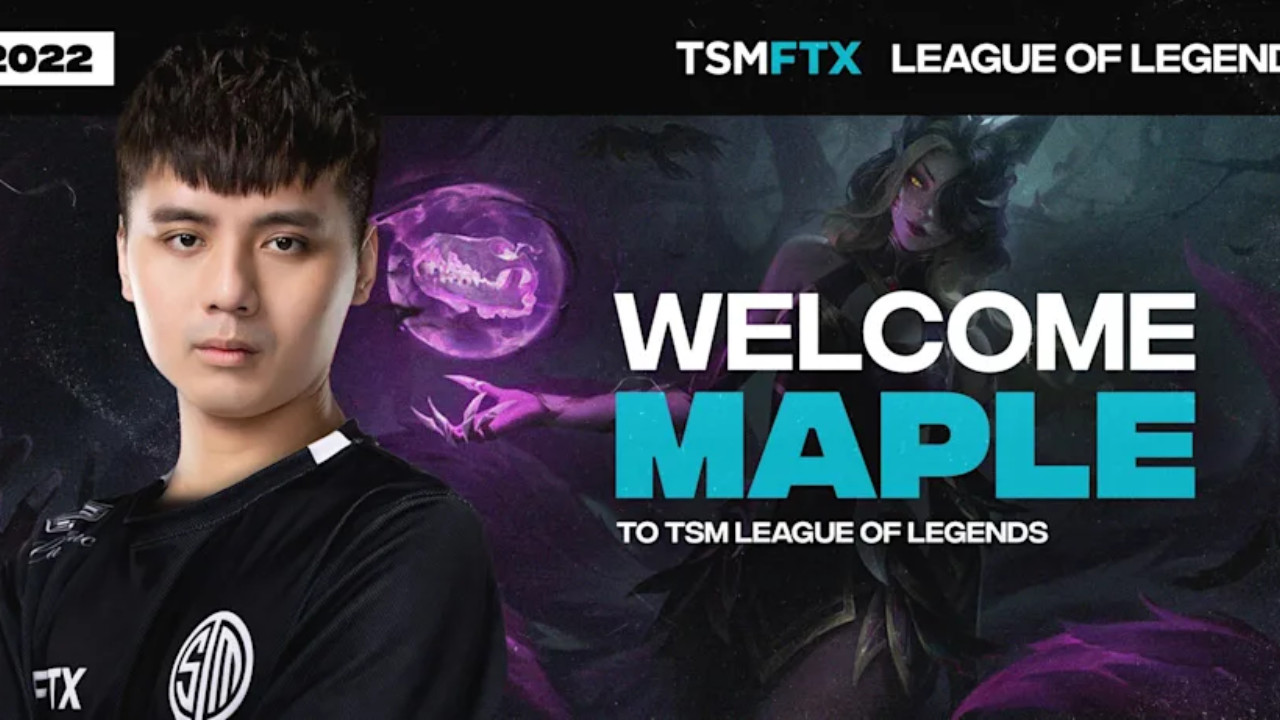 TSM正式公告，《英雄聯盟》選手Maple擔任先發中路 | 4Gamers