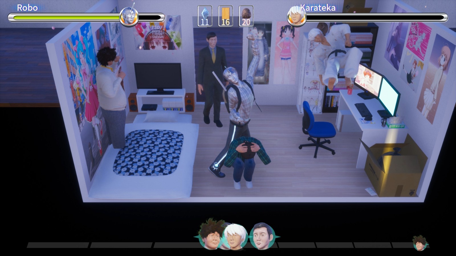 家裡蹲7年開發Steam好評塔防動作《Pull Stay》脫離搶先體驗，機器男出拳守候宅宅同胞 | 4Gamers