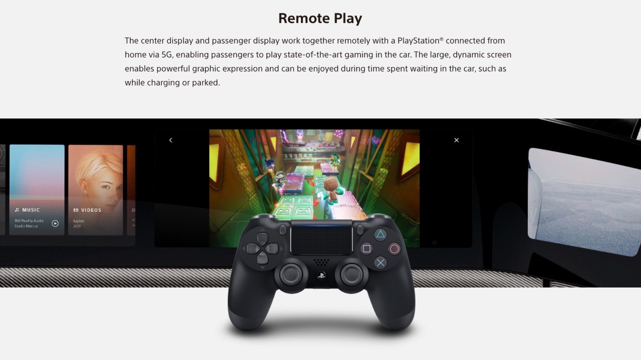 搭車也能玩PS！Sony概念電動車，支援PlayStation遙控遊玩技術 | 4Gamers