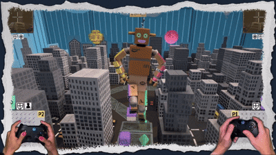 Steam 4人闔家歡樂物理動作《Limbot》公開 操控箱型巨人橫掃紙藝都市 | 4Gamers